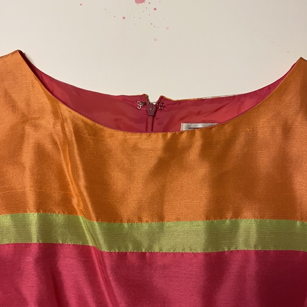 Vintage Silk 1960s Colorblock Mini Dress - Gem